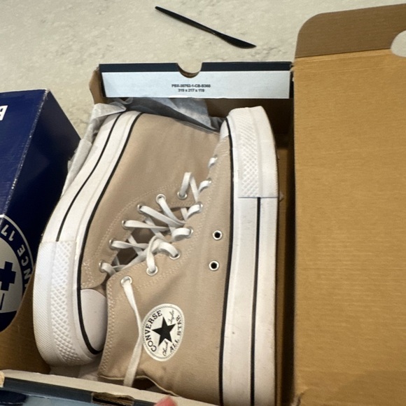 Converse | Shoes | Converse Beige Hightop Sneakers | Poshmark